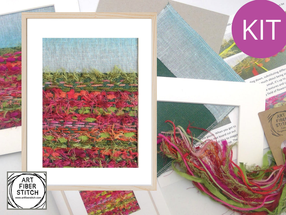 Field of Flowers Fabric Art Kit, Beginners Embroidery, easy sewing pro ...